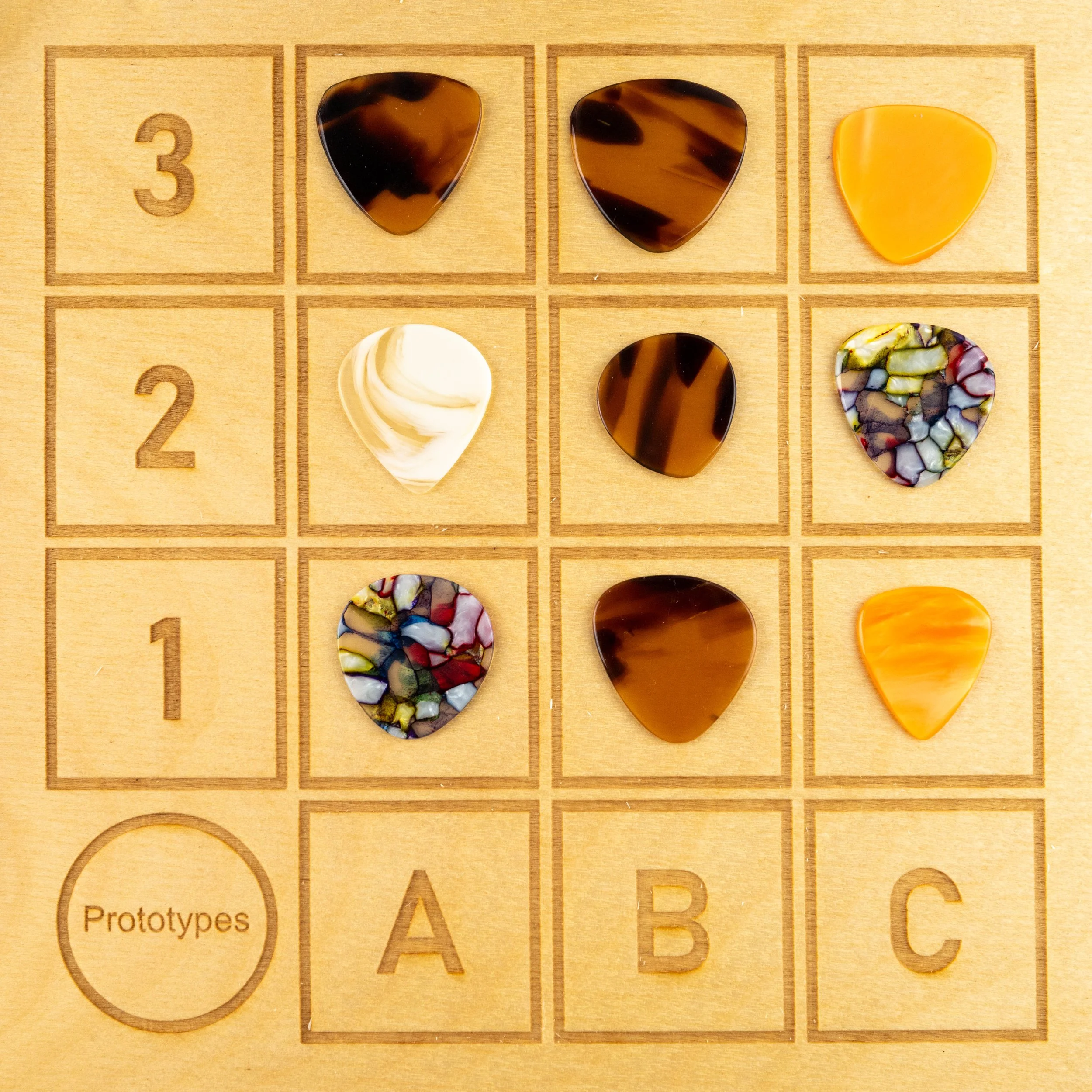 Prototypes — Apollo Picks | Custom Made. Casein and PEEK.