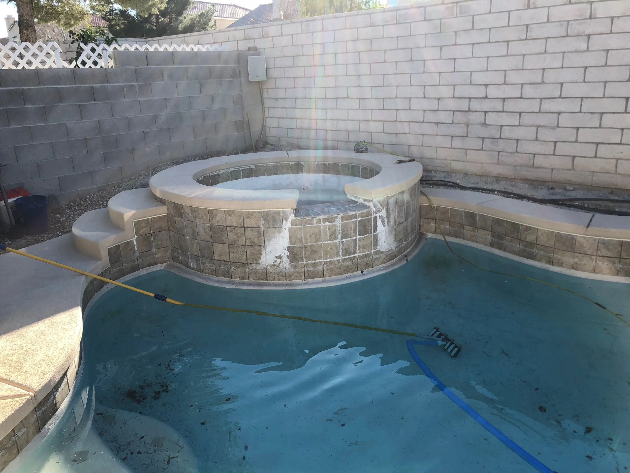 Calcium Removal Gallery - Pool Tile Cleaning Vegas