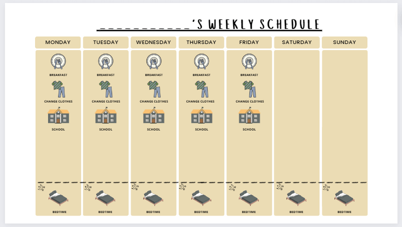 Download FREE Weekly Visual Schedule — Mindful Parenting