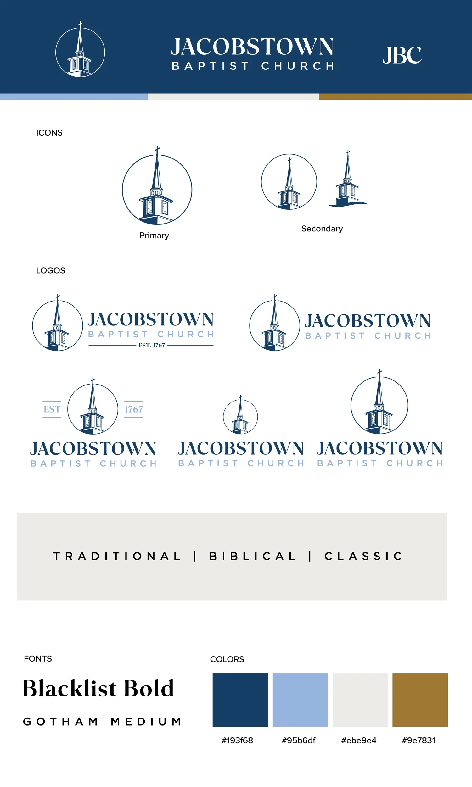 Elegant and Traditional Brand Identity for Jacobstown Baptist Church in ...