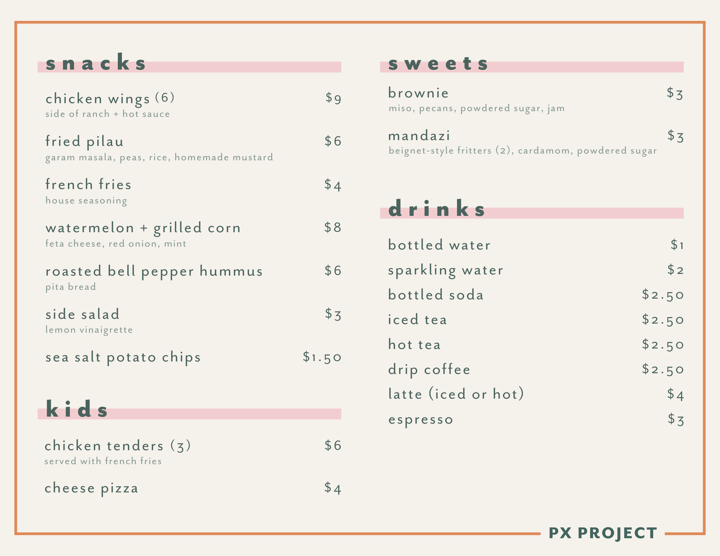 px cafe — PX Project