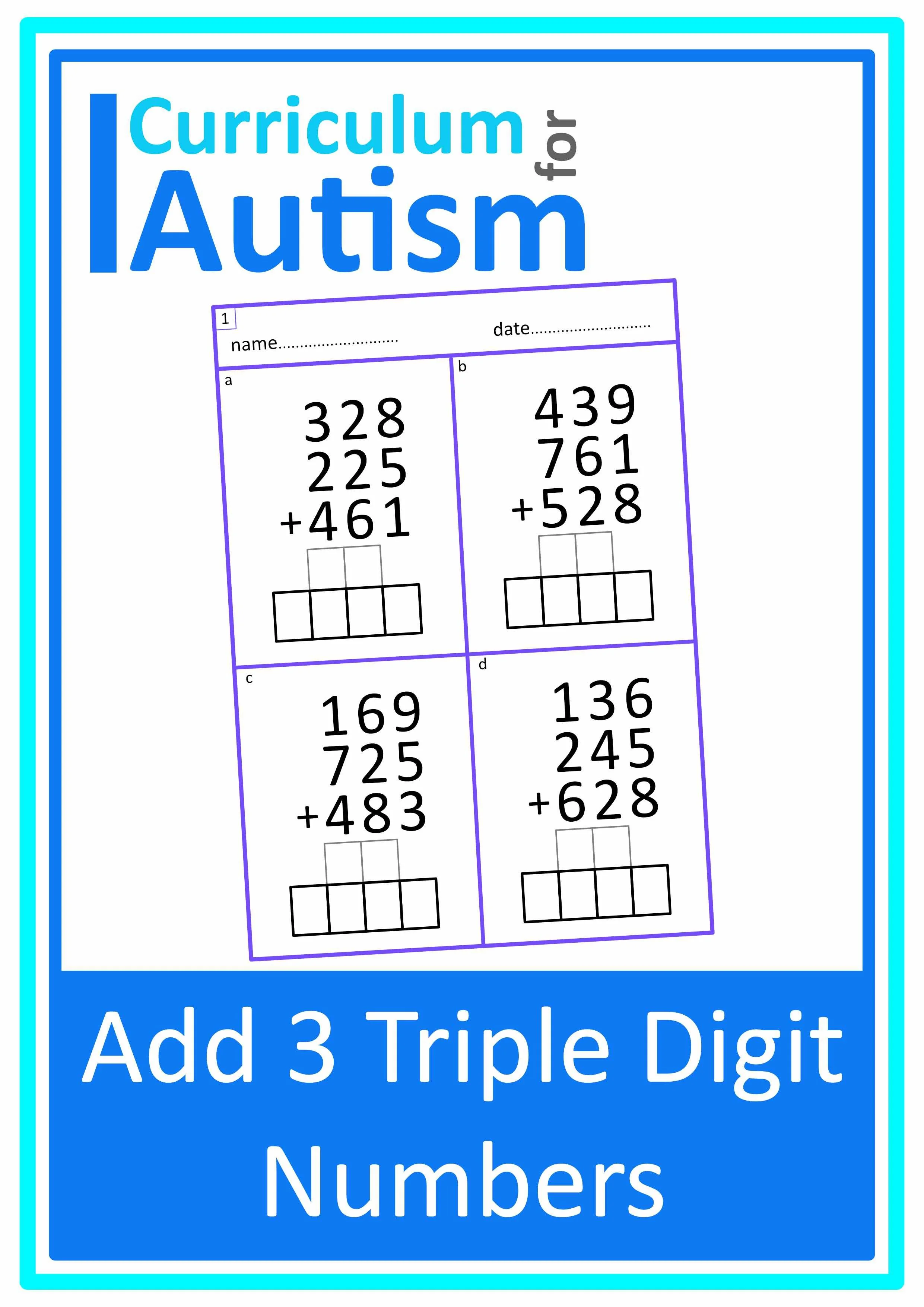 Addition & Subtraction to 10 Winter Theme Worksheets Autism Special ...