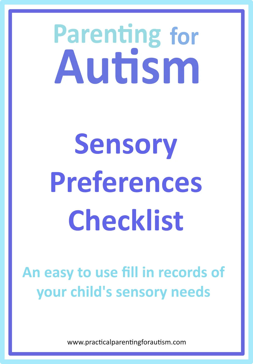 Autism Printable Resources for parents & family carers of autistic ...