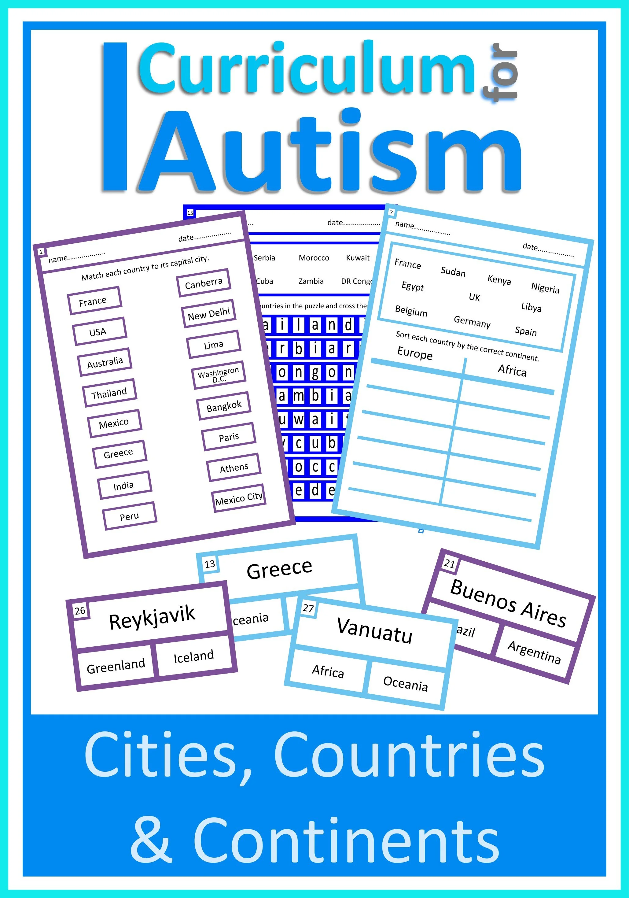 Simple Grid Maps Worksheets Autism Special Education Classroom ...