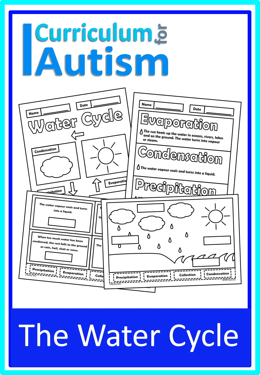 Science Vocabulary Match Cards & Worksheets Autism Special Education ...