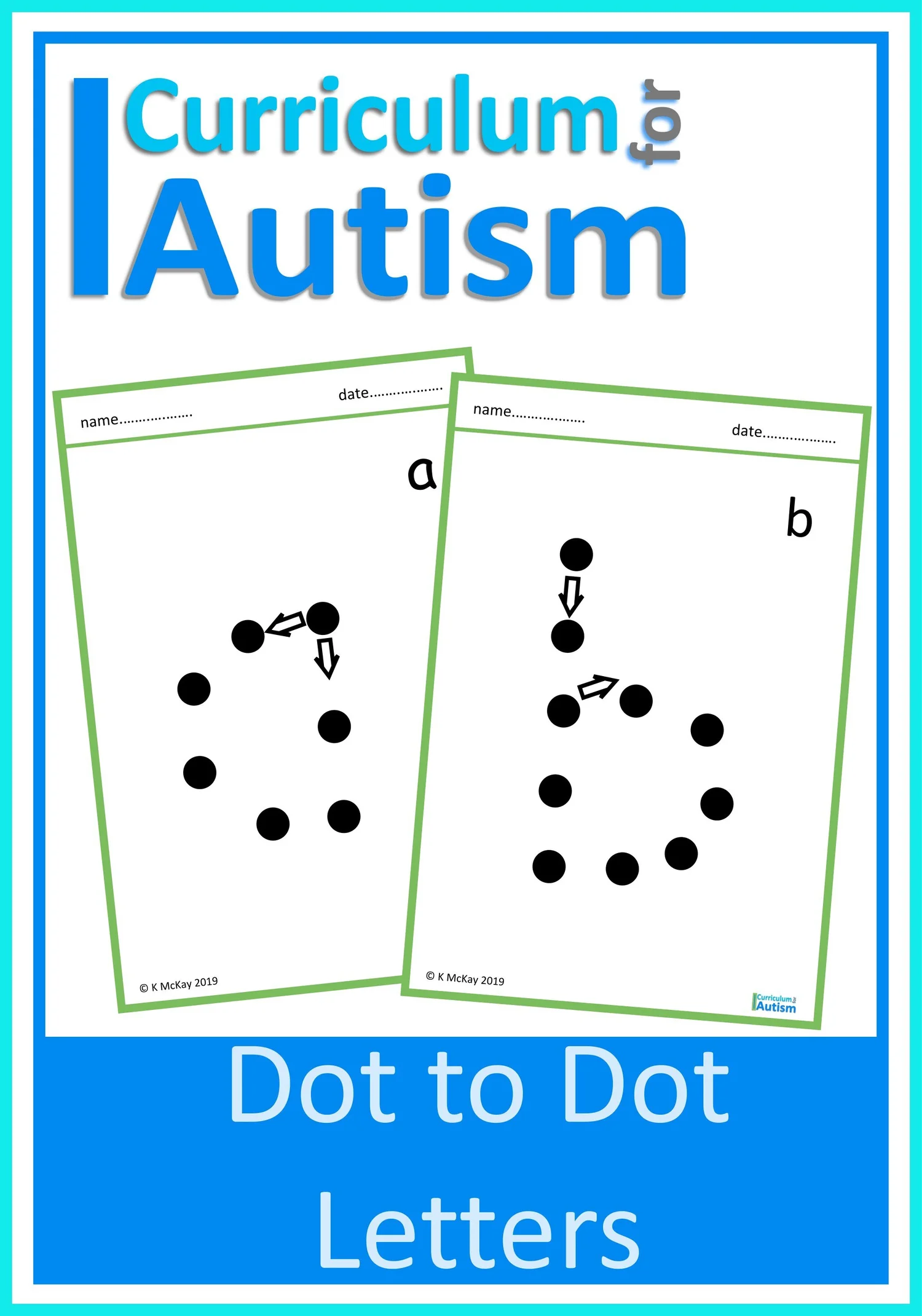 Large Print Simple Dot to Dot Worksheets Autism Special Education ...