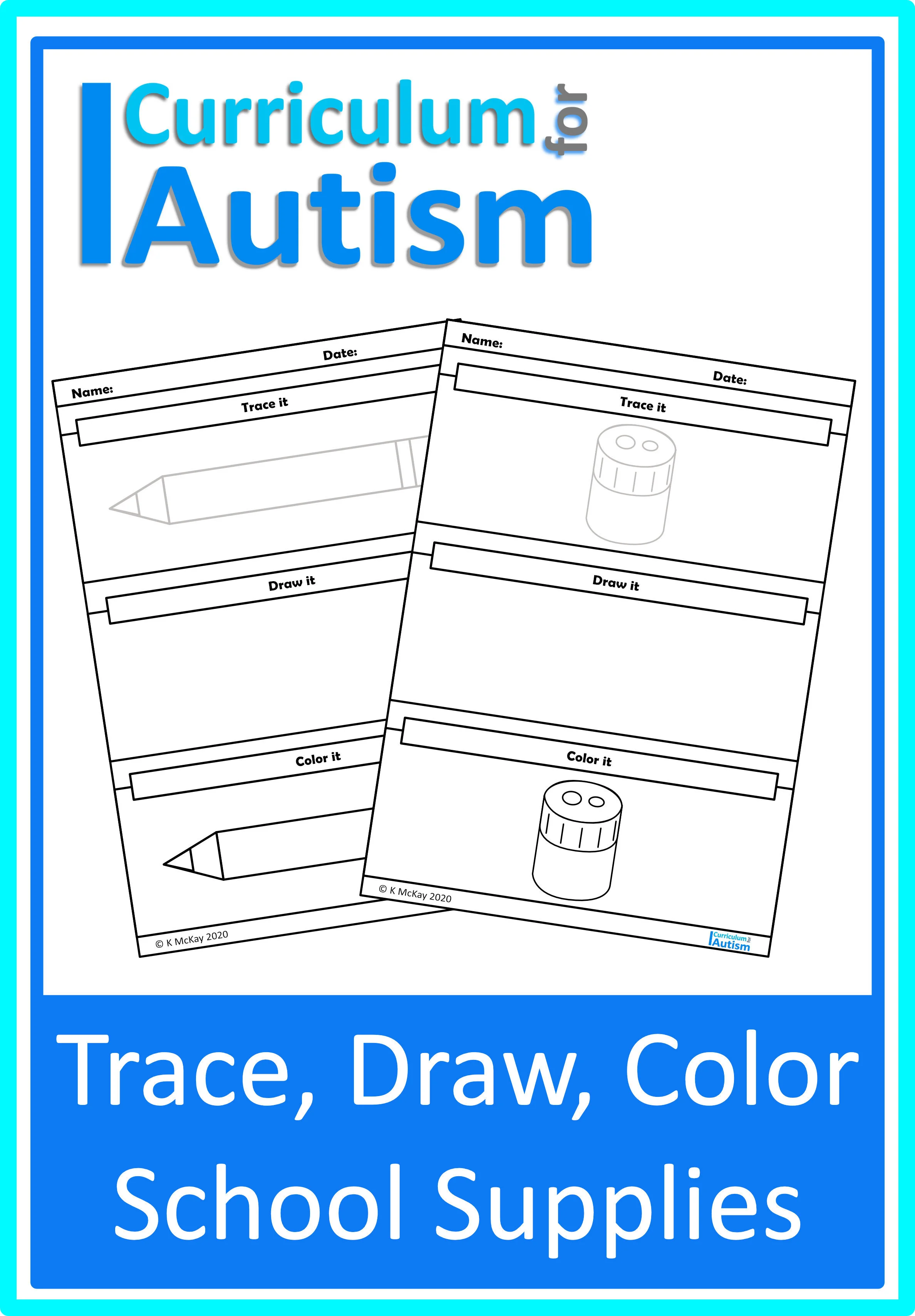 Trace & Draw Transportation Theme Worksheets Autism Special Education ...