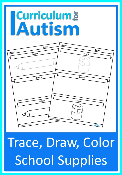 Robots Trace & Draw Worksheets Autism Special Education Classroom ...