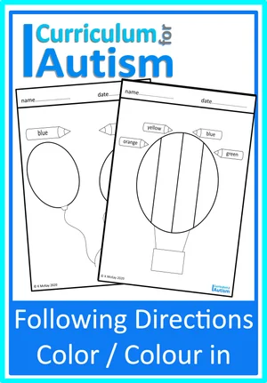 Simple Coloring Sheets Autism Special Education Self Contained ...