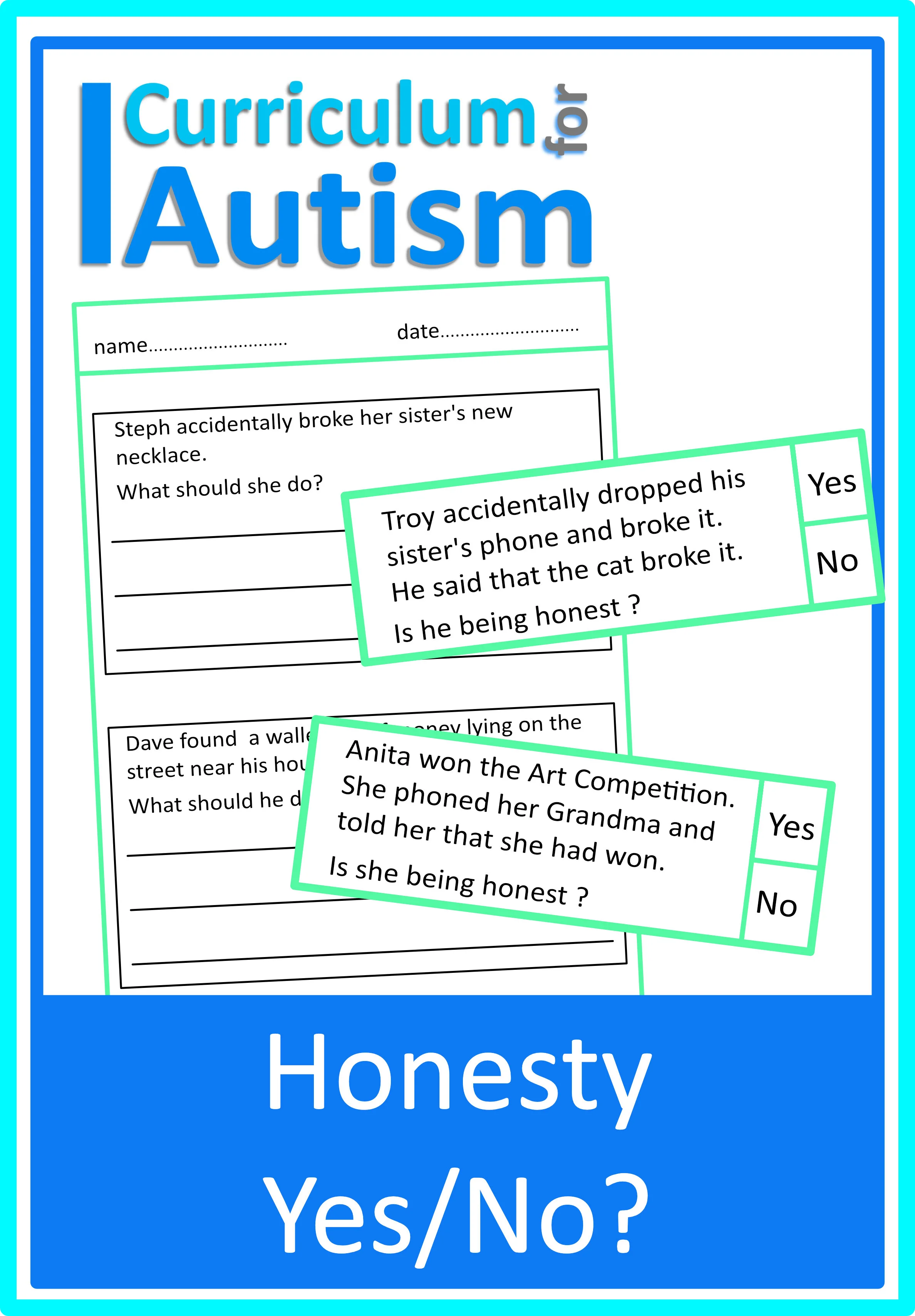Autism Social Skills Behavior Yes or No Worksheets Special Education ...