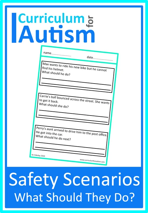 Autism Safety Lessons Identifying Dangerous Situations Yes No Cards ...