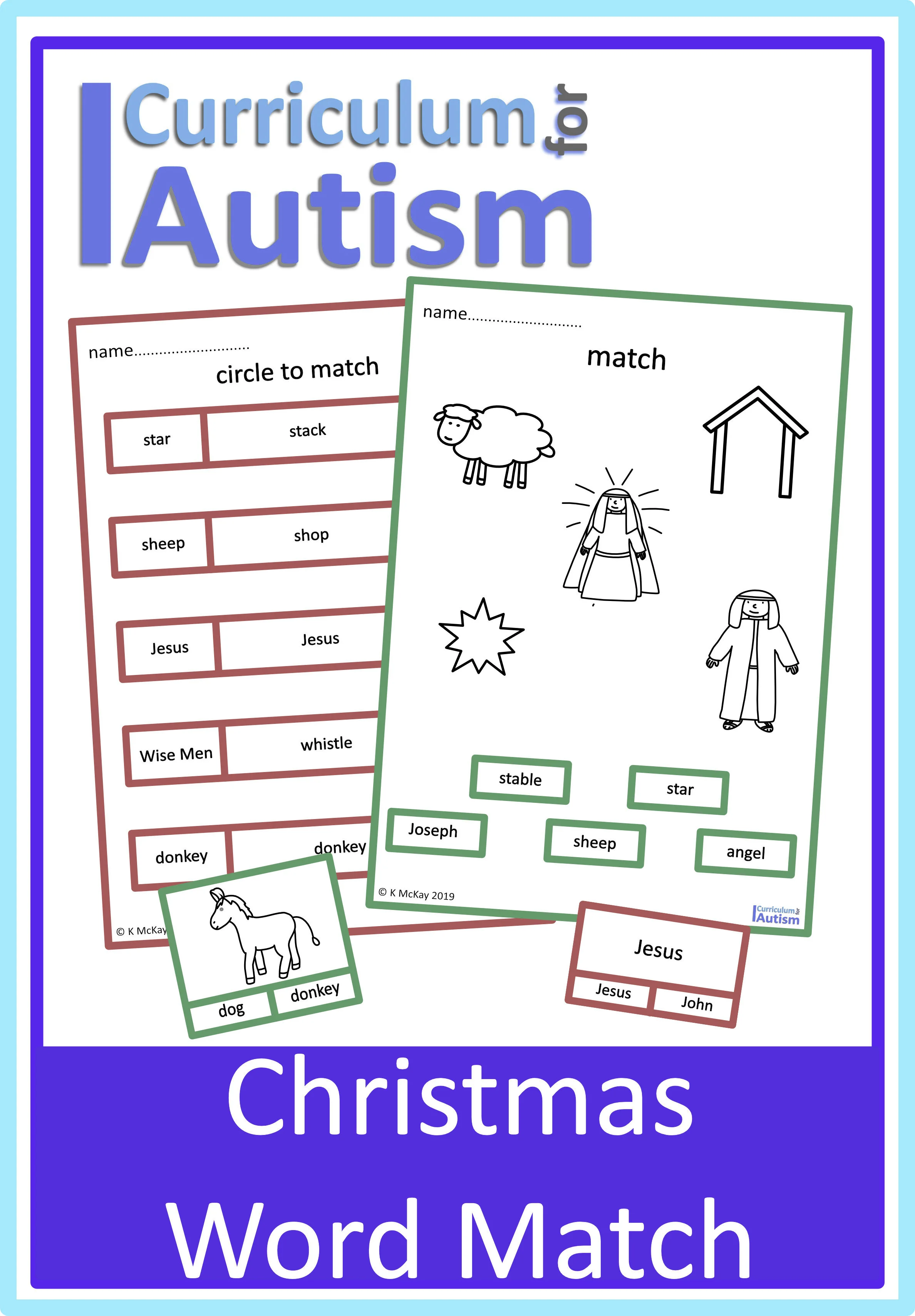 Creation Picture Match Activity Autism Sunday School Kids' Ministry ...