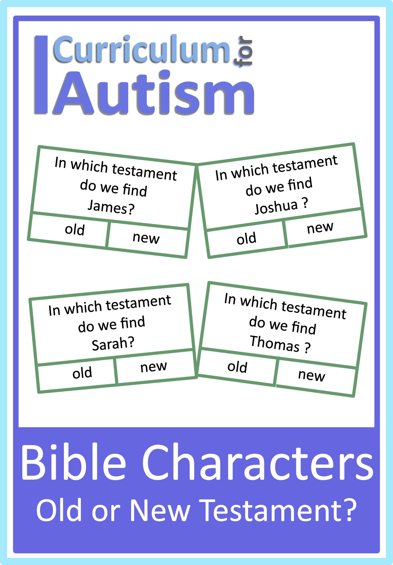 Bible History Facts Yes or No Quiz Cards Autism Special Needs Children ...