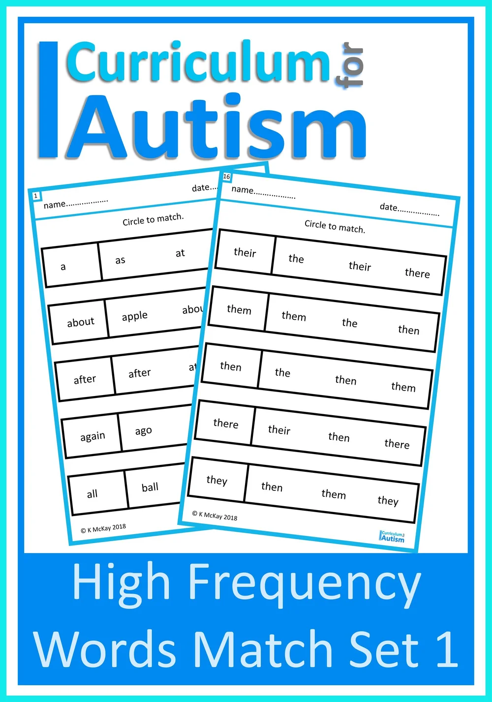Read & Match Color Words Clip Cards Autism Special Education ...