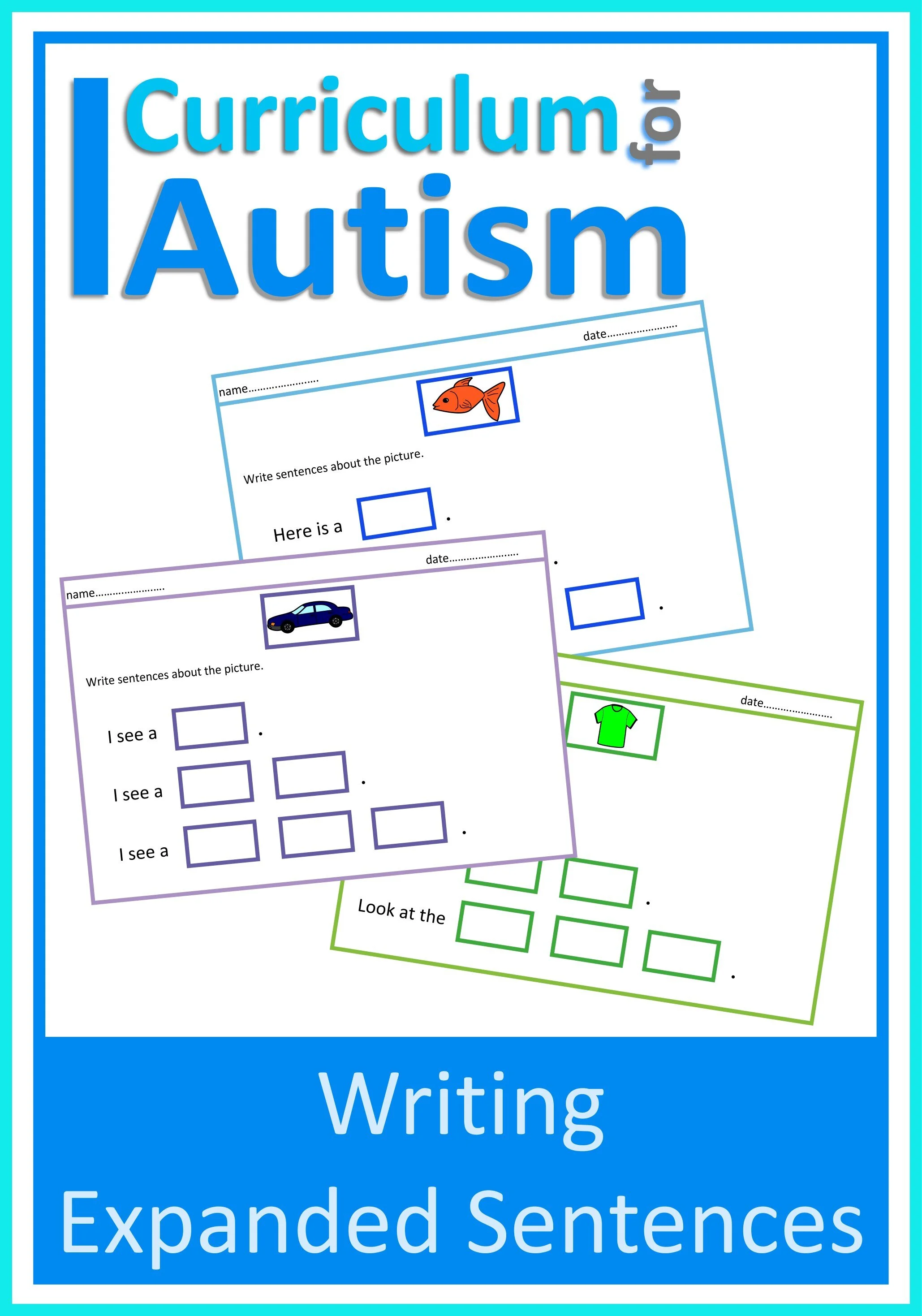Writing Simple Sentences Animal Theme Worksheets Autism Special ...