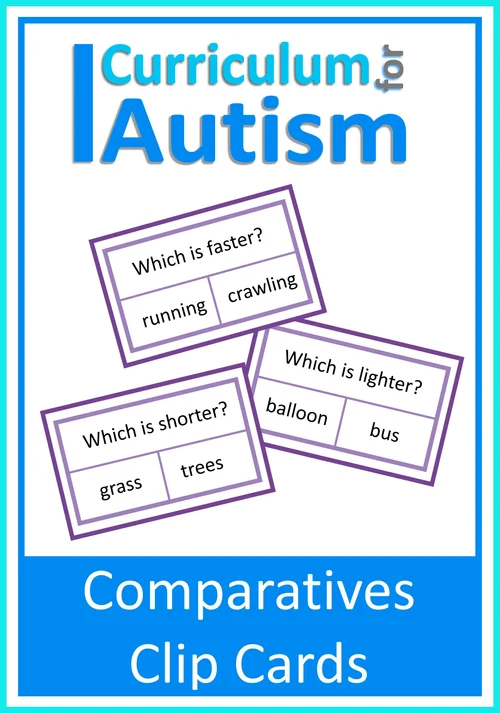 Nouns Vocabulary Picture Match Clip Cards Autism Special Education ...