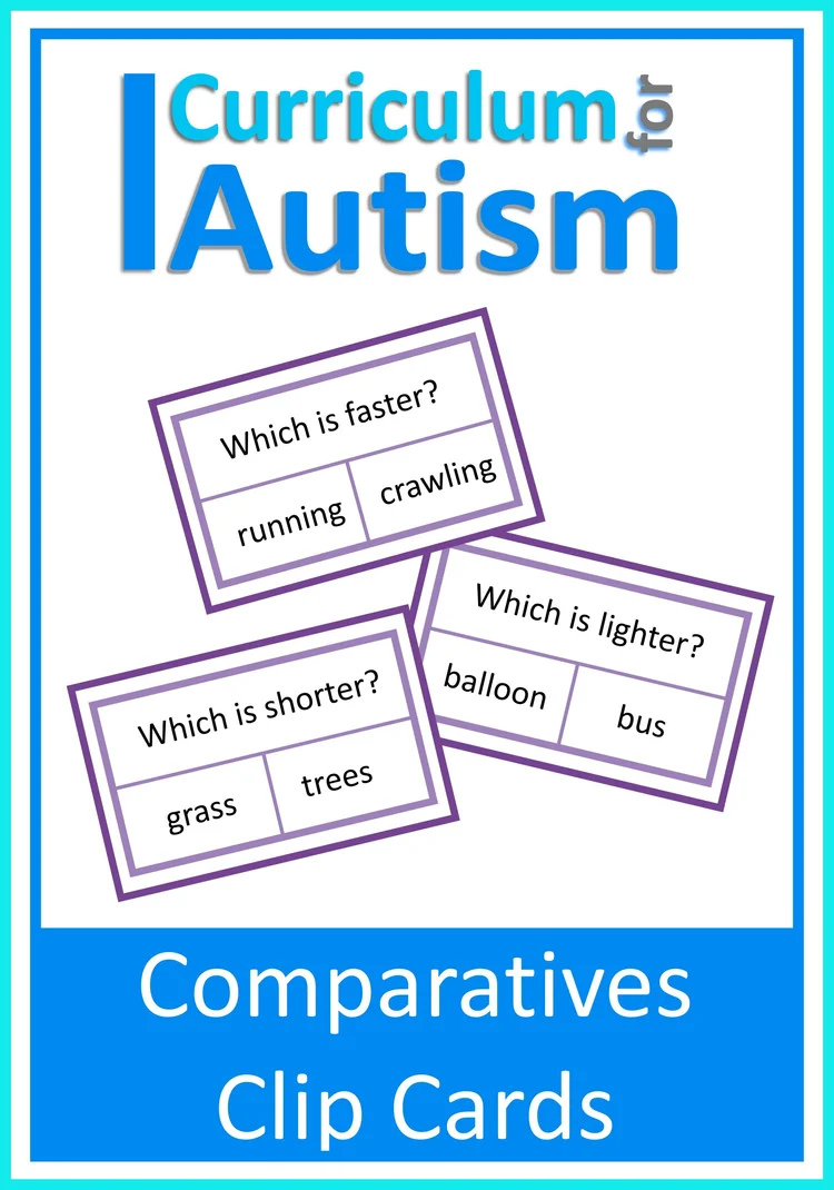 Nouns Vocabulary Picture Match Clip Cards Autism Special Education ...