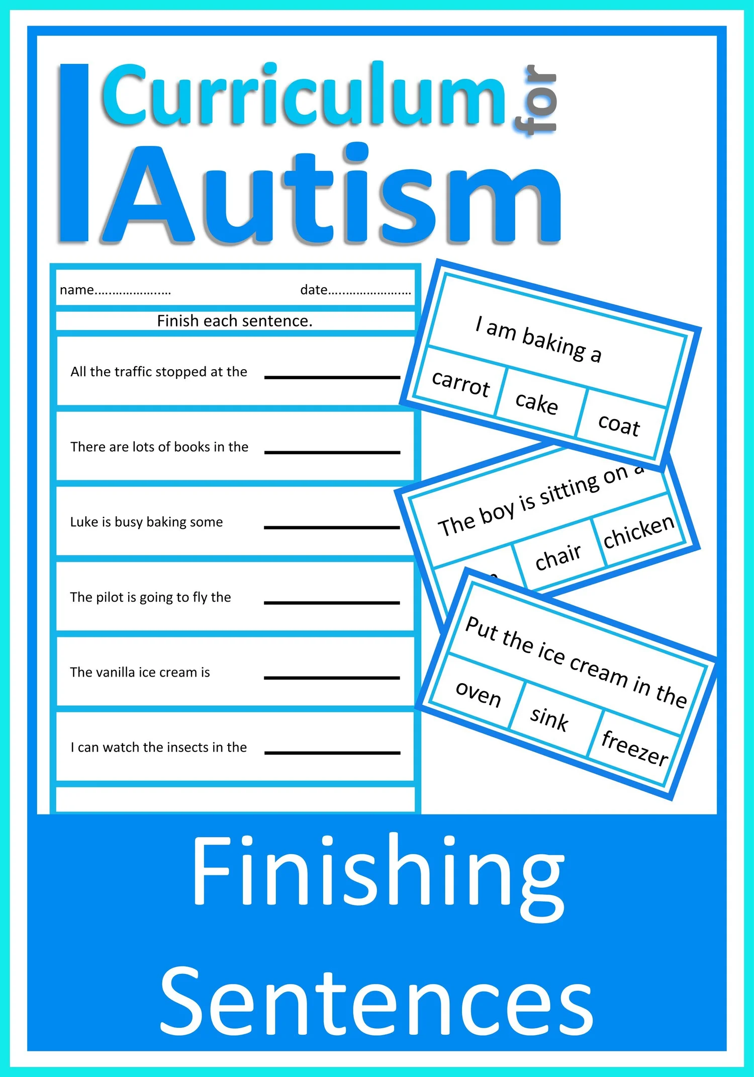 Read Aloud Fluency Sentence Strips Reptiles Autism Special Education ...