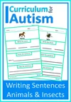 Writing Simple Sentences Cut & Paste Large Print Worksheets Autism ...