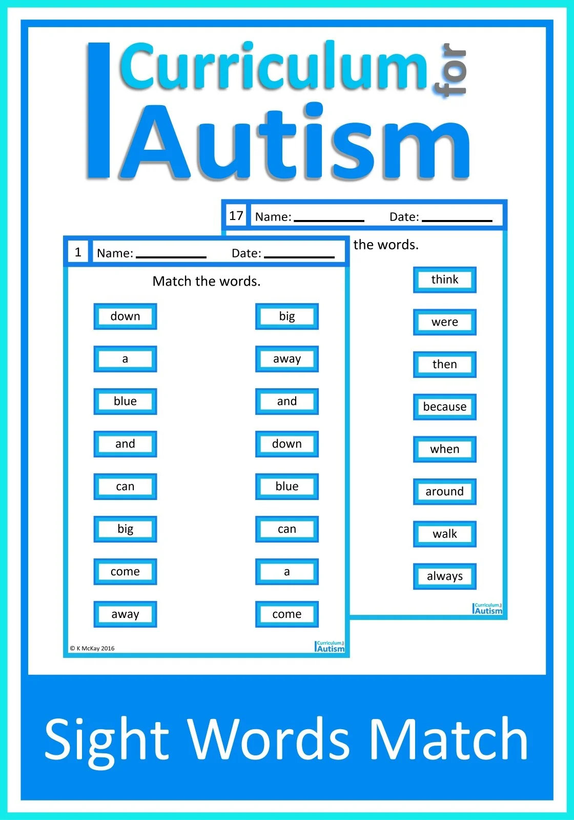 Following Directions Reading Color Words Worksheets Autism Special ...