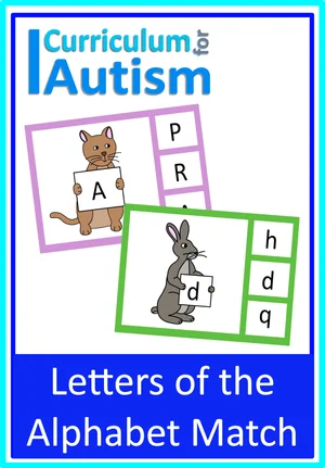 Alphabet Upper & Lower Case Letters Match Clip Cards Autism Special ...
