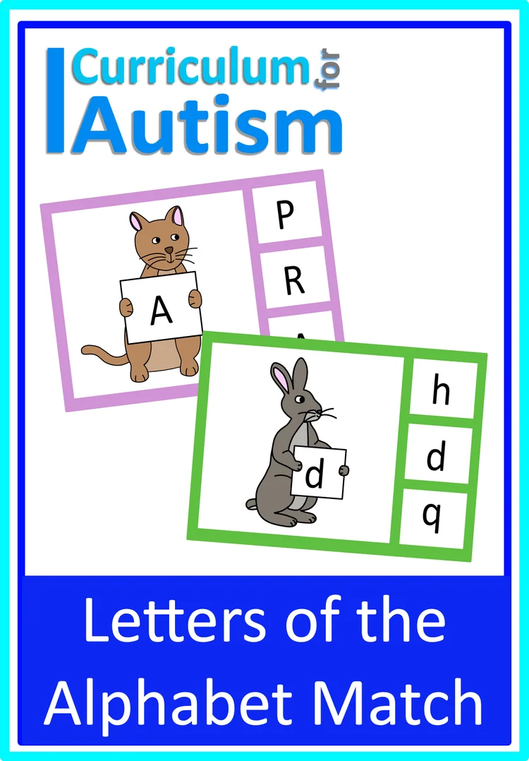 Alphabet Upper & Lower Case Letters Match Clip Cards Autism Special ...