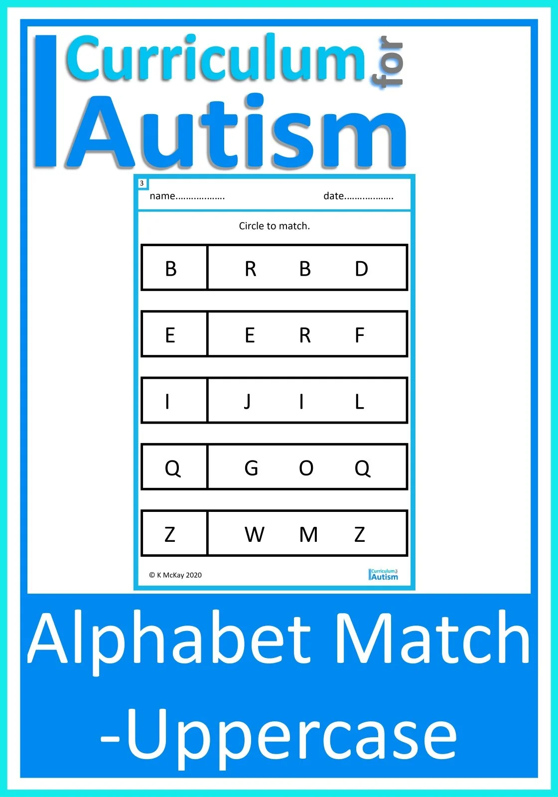 Letter Recognition Alphabet Match Clip Cards Autism Special Education ...