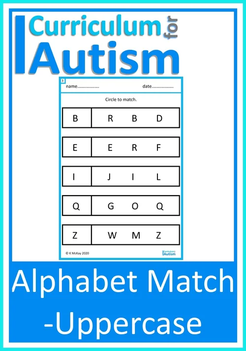 Letters of the Alphabet Match Clip Cards Autism Special Education ...