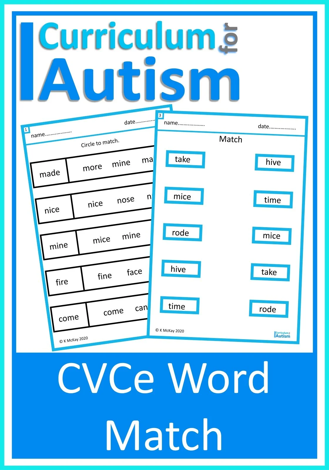 CVCC Words Phonics Decoding Reading Cut & Paste Worksheets Autism ...