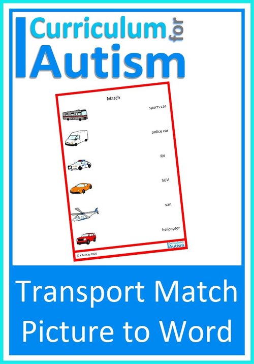 Transportation Words Cut & Paste Spell Sight Words Worksheets Autism ...