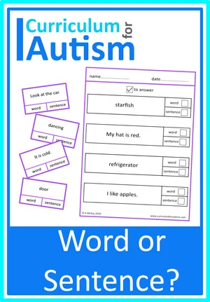 Sentence Building Mats Autism Special Education Resource Classroom ...