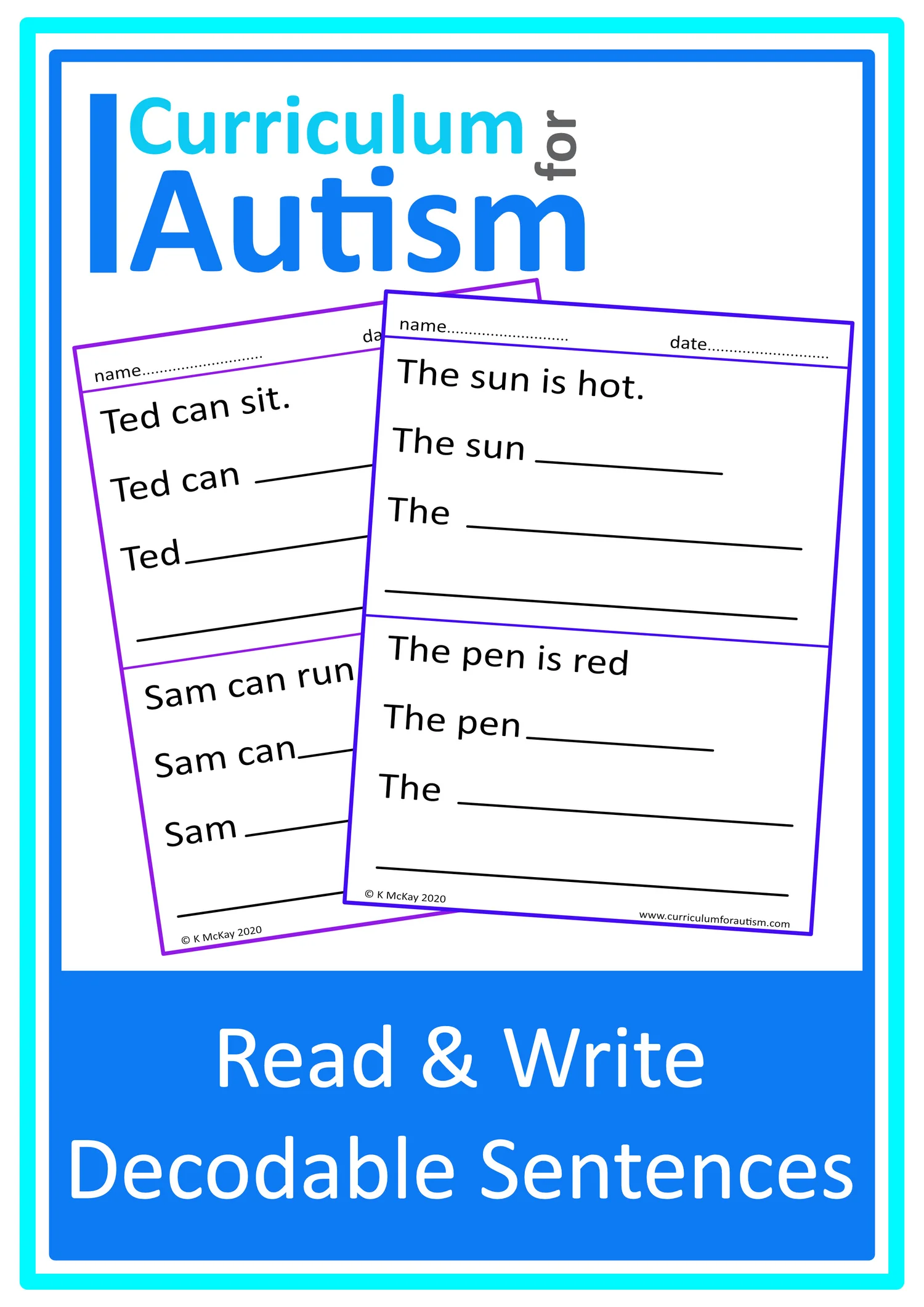 Sentence Building Mats Autism Special Education Resource Classroom ...