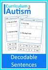 Writing Simple Sentences Cut & Paste Large Print Worksheets Autism ...