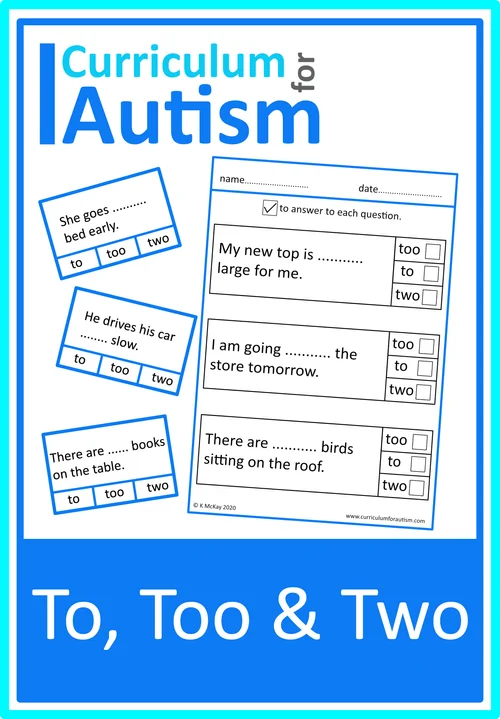 Nouns Label Pictures Vocabulary Match Activity Autism Special Education ...