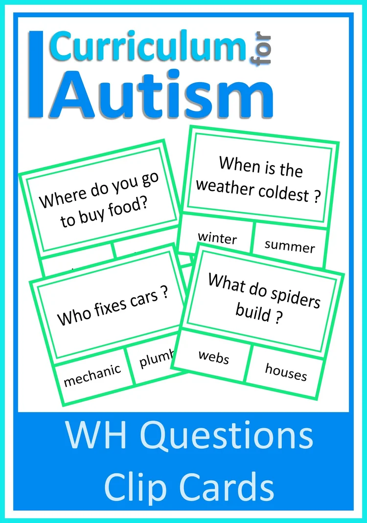 Who Questions Naming Occupations Cards Autism Special Education Speech ...
