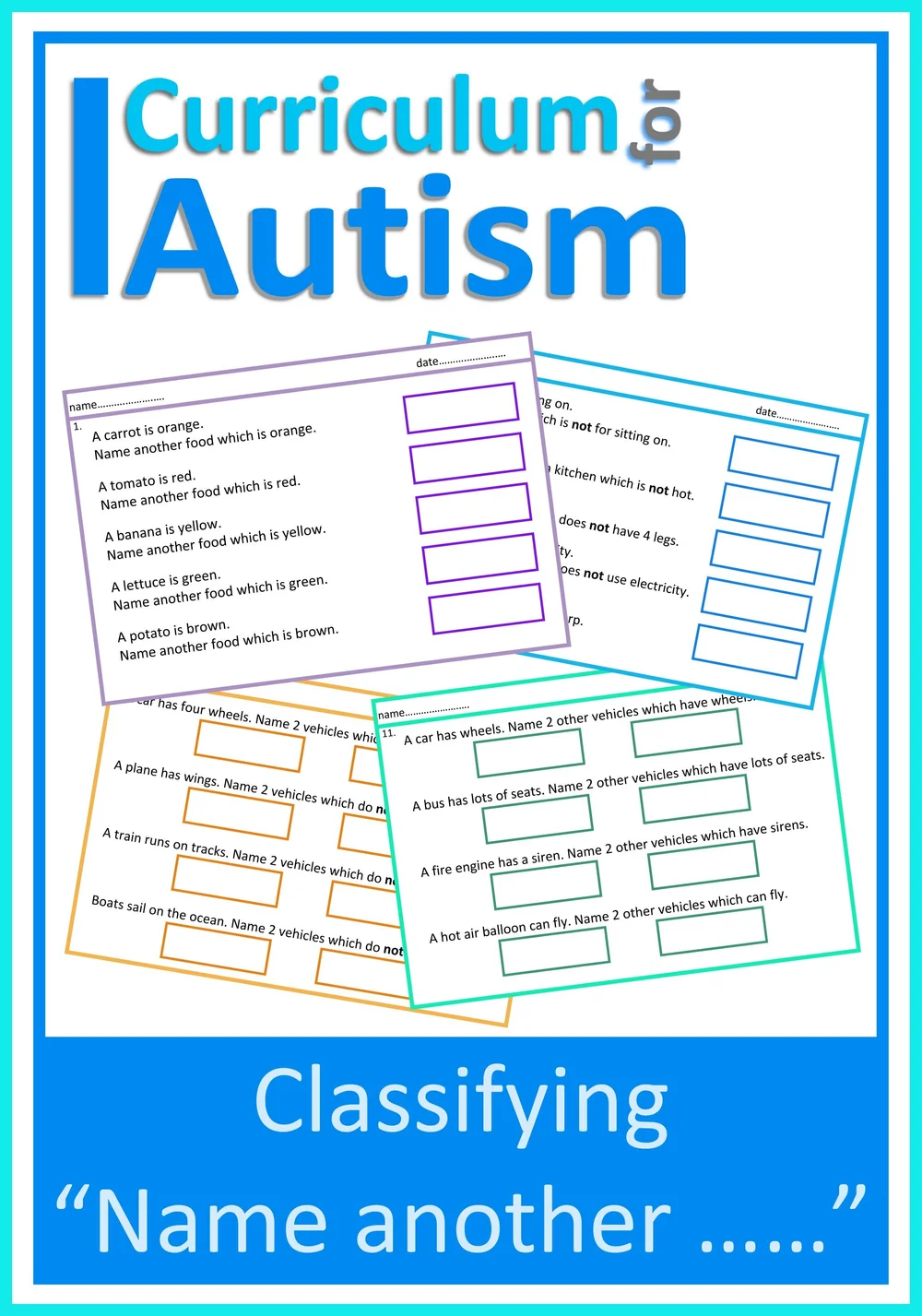Autism Vocabulary Lessons Adjectives Loud & Quiet Task Cards Special Ed ...