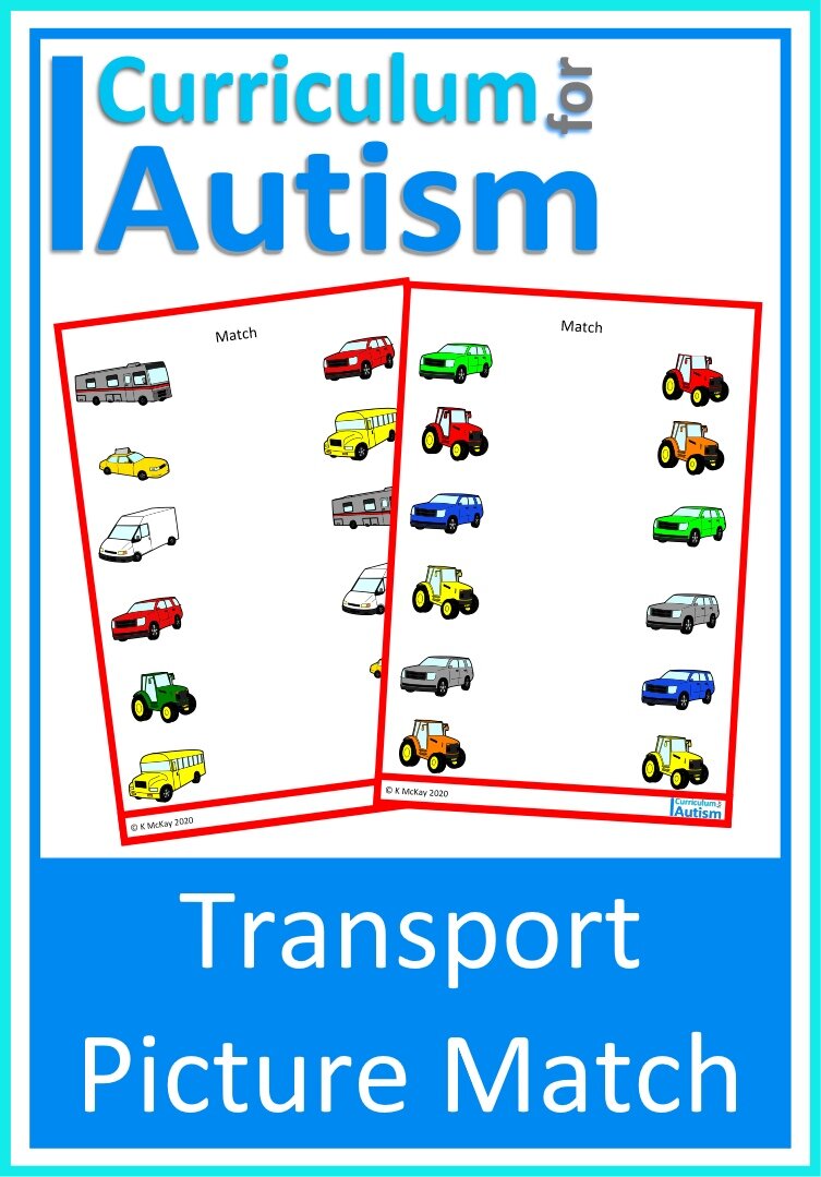 Non Identical Picture Matching Cards Autism Special Education Class ...