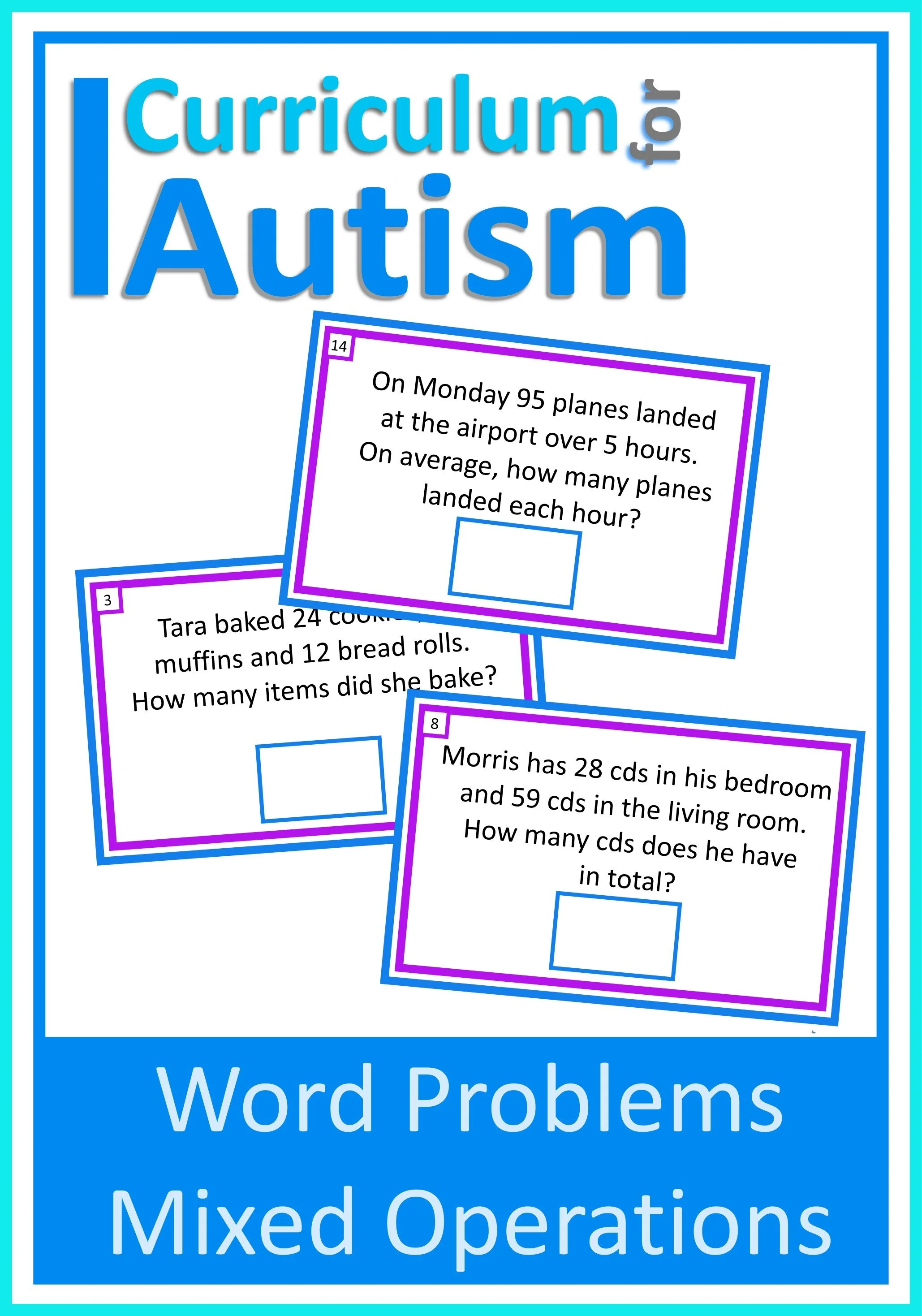 Word Problems Mixed Operations Task Cards Autism Special Education ...