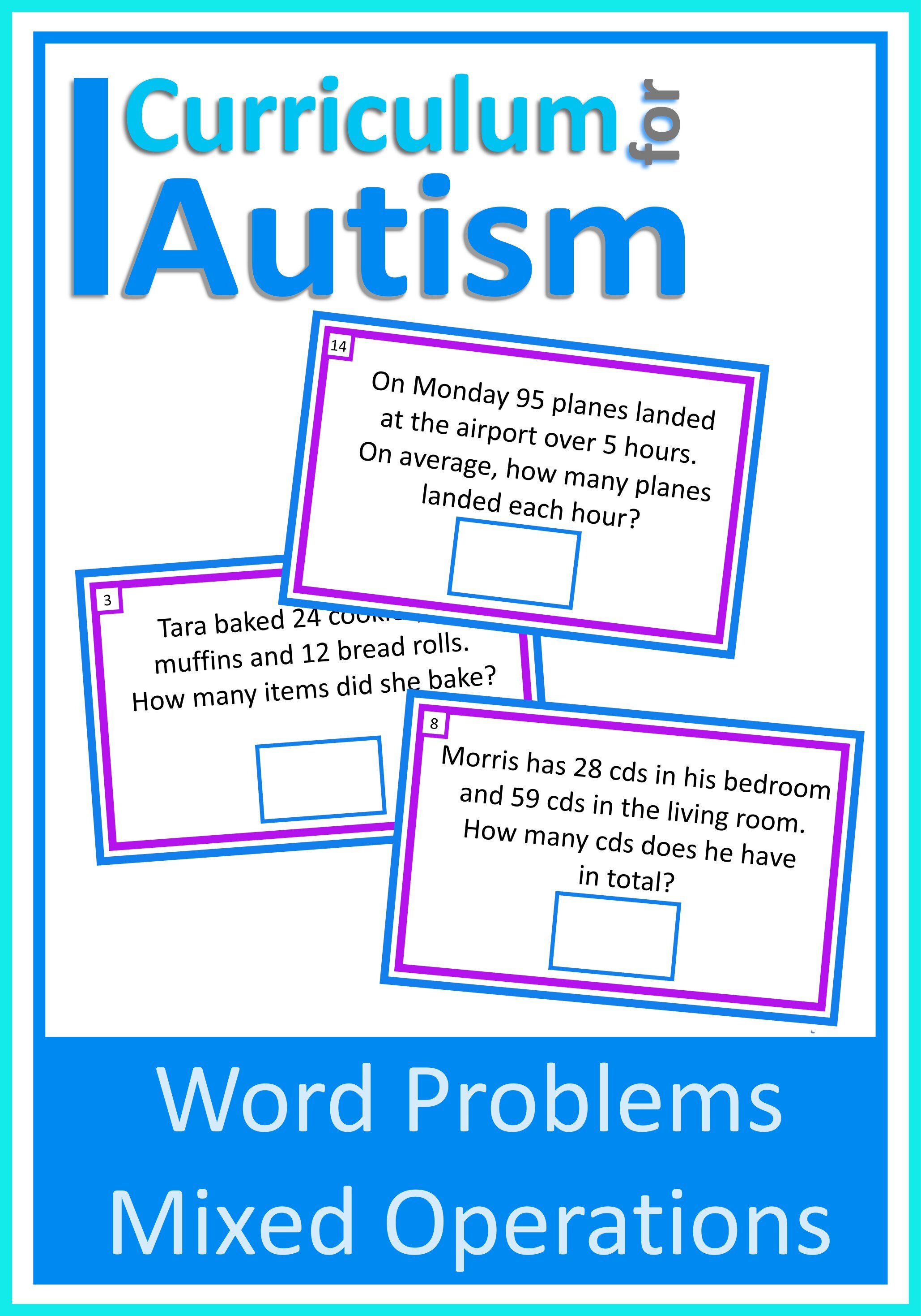 Number Line Addition 1-10 Worksheets Autism Special Education Resource ...