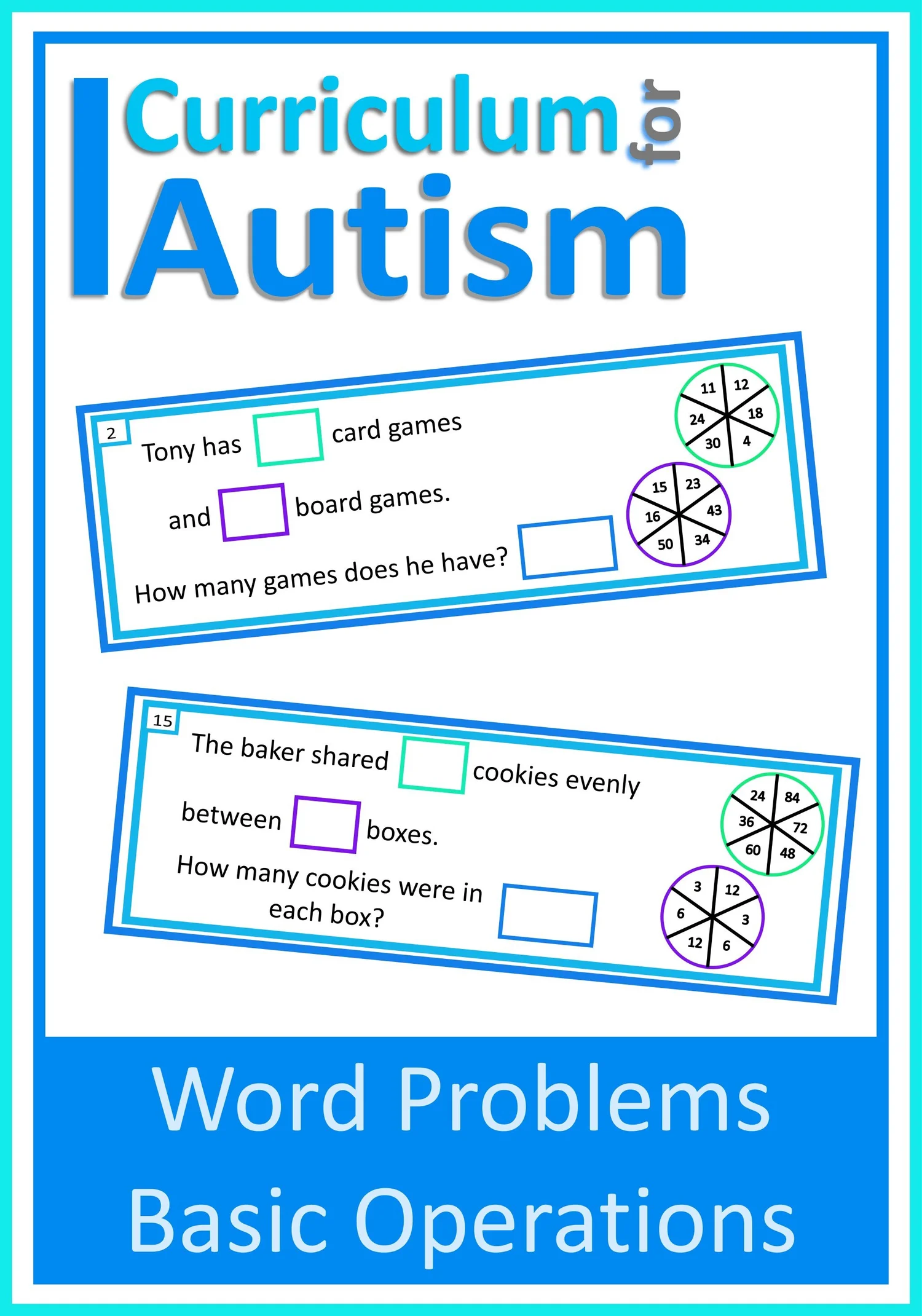 Addition 10-20 Cut Paste Worksheets Autism Special Education Resource ...