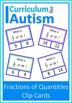Introductions to Simple Fractions Visual Worksheets Autism Special ...