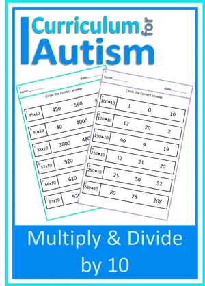 Multiplication Facts Times Tables Robot Cards Autism Special Education ...