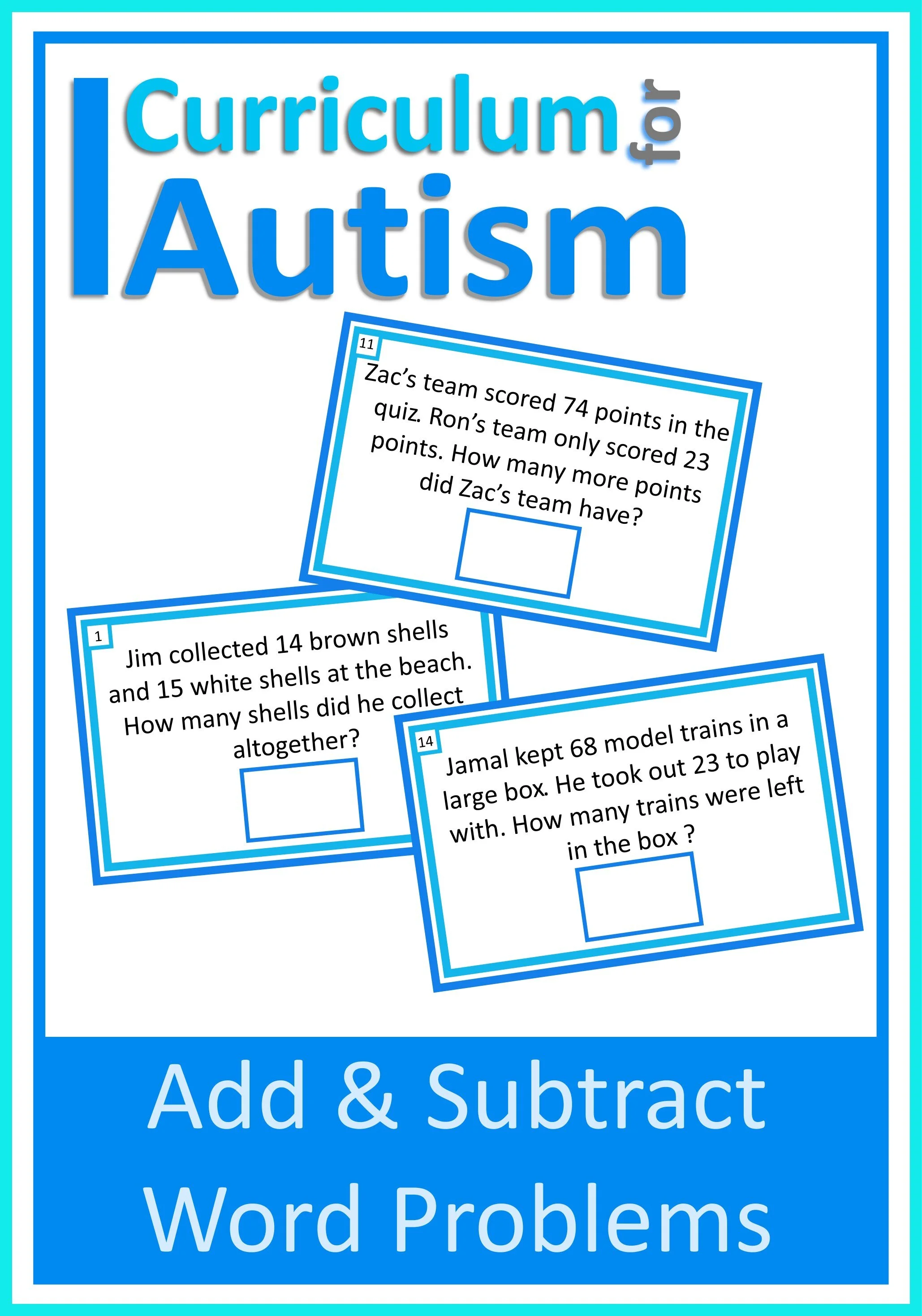 Addition & Subtraction Double Digit Word Problems Special Education ...