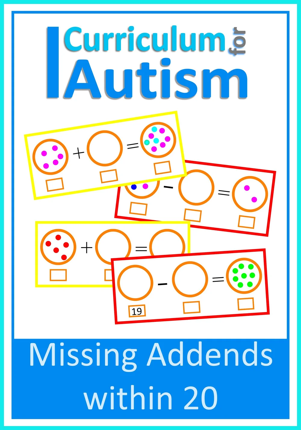 Addition 10-20 Cut Paste Worksheets Autism Special Education Resource ...