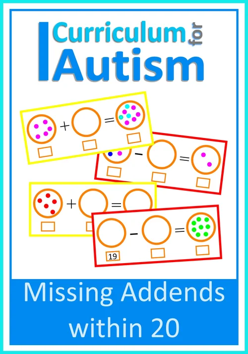 Addition 10-20 Cut Paste Worksheets Autism Special Education Resource ...