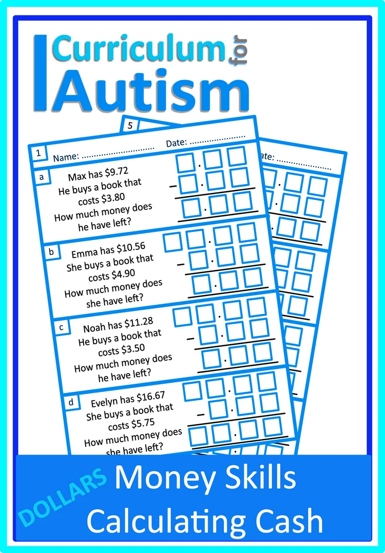 Estimating the Price of Items Money Skills Cards Autism Special ...