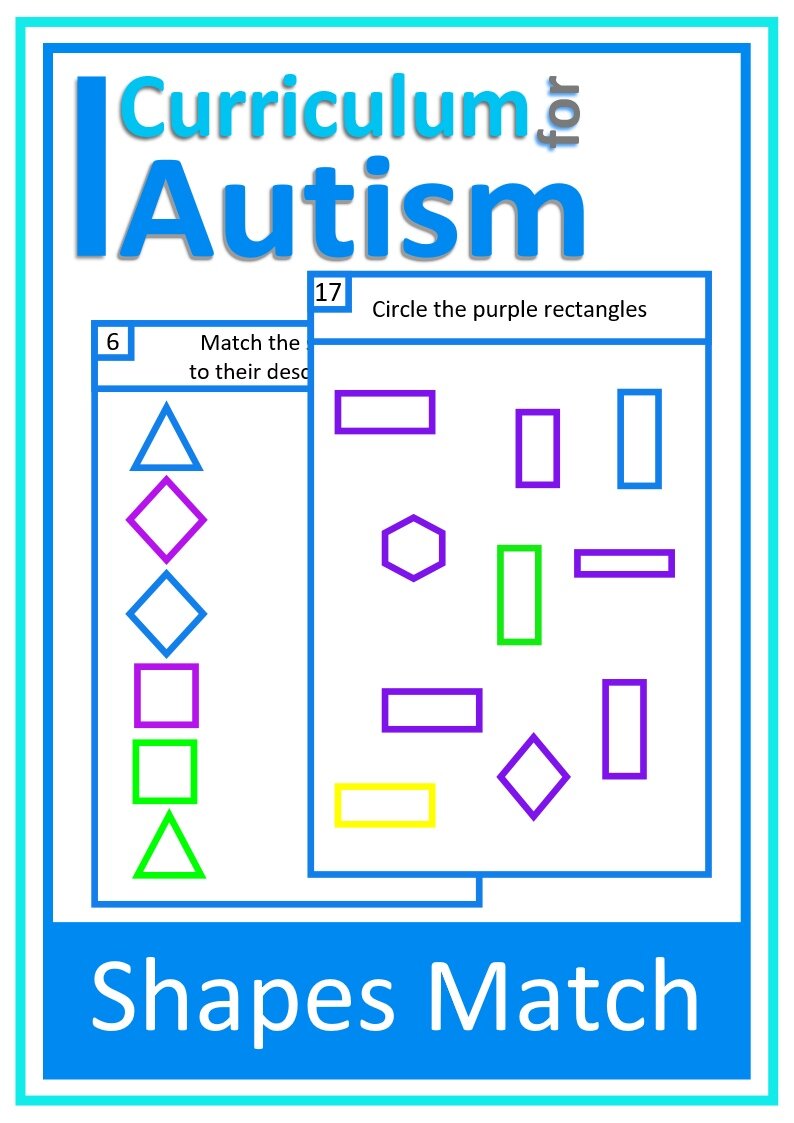 2D Shapes Simple Matching Cut & Paste Worksheets Autism Special ...