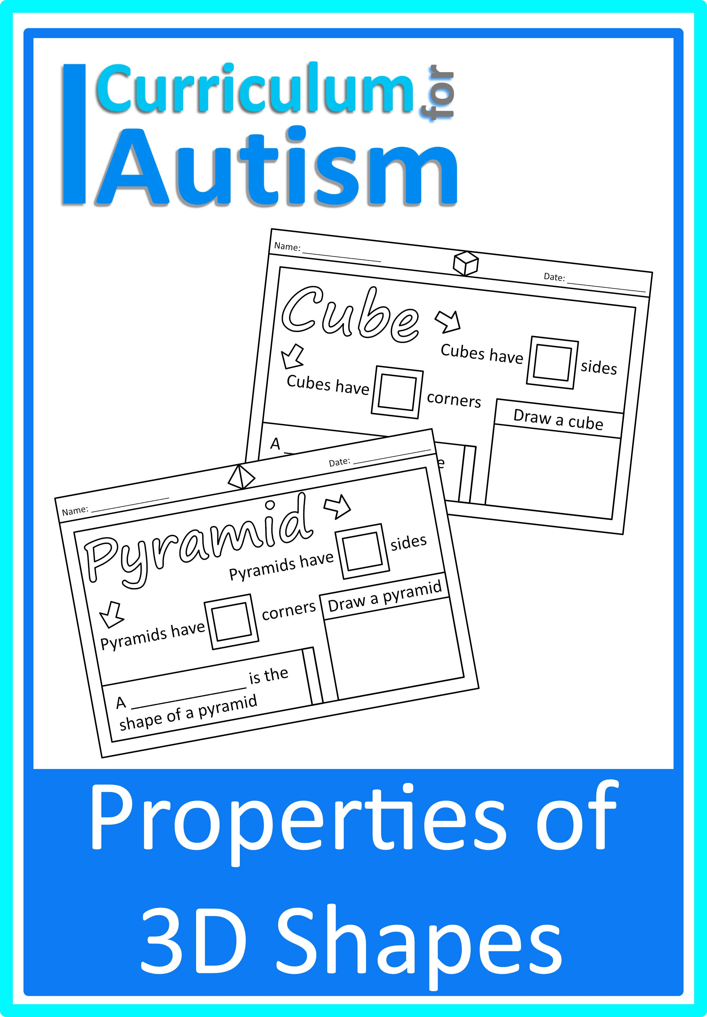 Lines of Symmetry Drawing Shapes Worksheets Autism Special Education ...