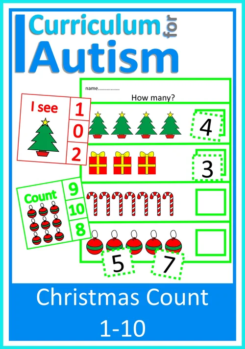 Count to 20 Mats 1-to-1 Correspondence Picture Counting Autism Special ...