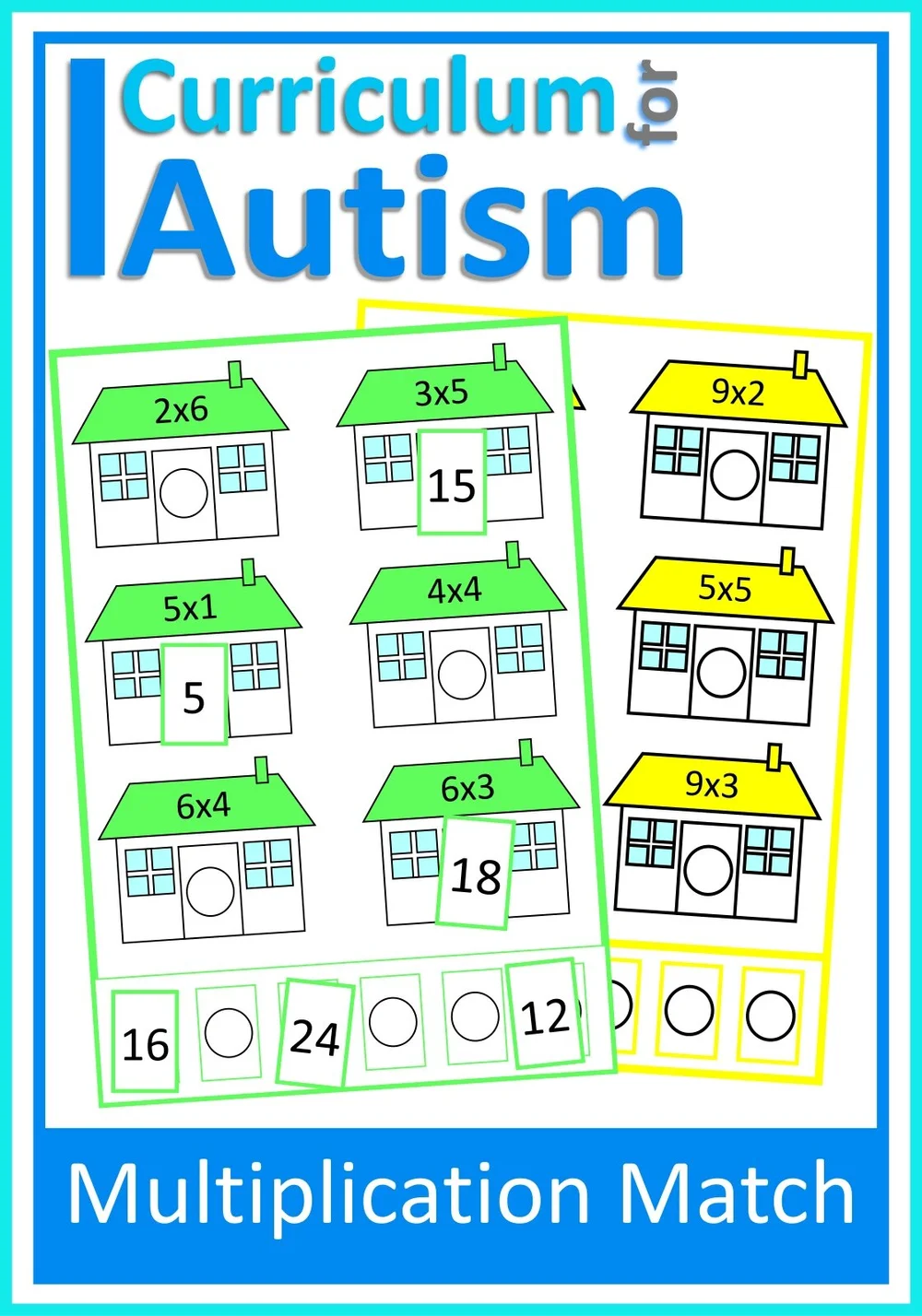 Arrays Multiplication & Division Cut Paste Worksheets Autism Special ...